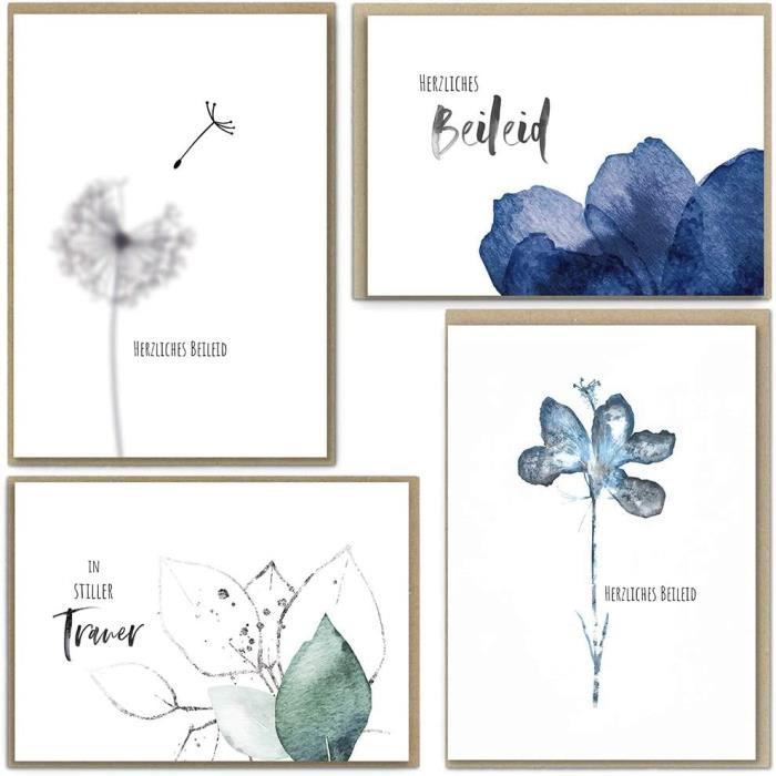 ® Cartes de condoléances avec enveloppes, 8 cartes pliantes et 8 ...