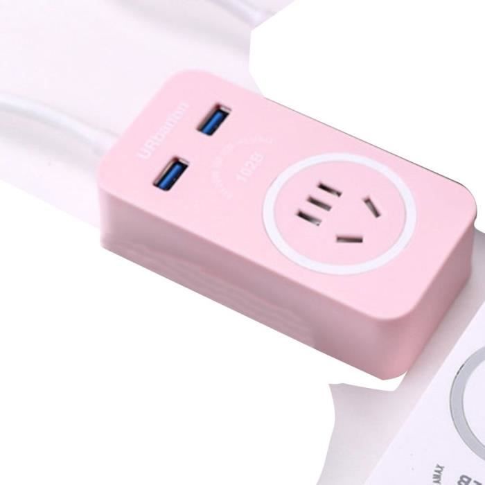 Multiprise USB Smart Socket US Standard 102B Rose - Cdiscount Bricolage