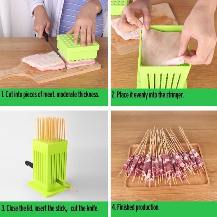 49 Holes Barbecue Kebab Meat Maker Box Meat Grill Brochettes Skewer ...