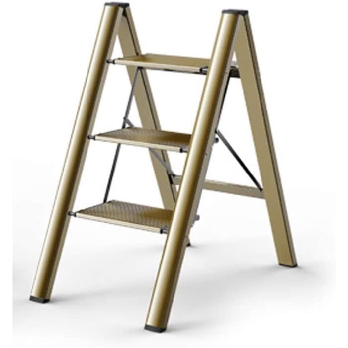 Marchepieds escamotables Pliage Escabeau, Échelle Portative avec Grande Plate-Forme, en Alliage ...