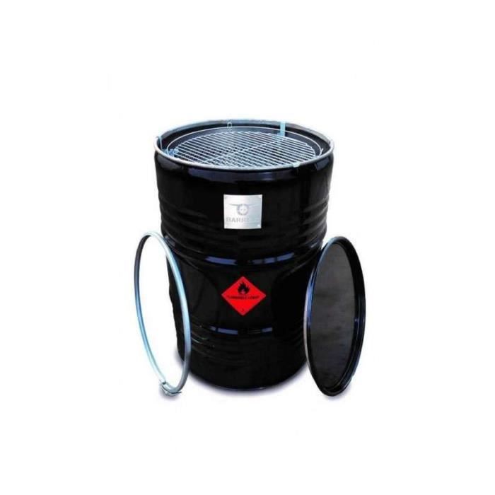 Barrelq big, le baril barbecue et braséro - noir - h87 cm x d57 cm ...