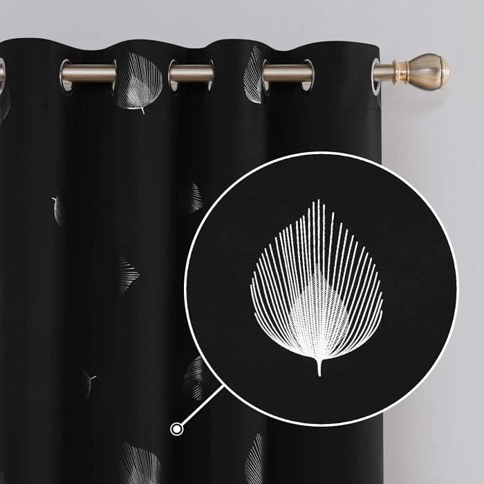 Deconovo Lot de 2 Rideaux Occultant Petite Fenêtre à Oeillets Thermique ...