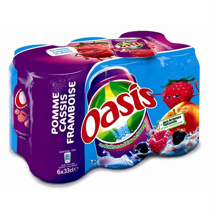 OASIS Pomme Cassis & Framboise Canettes 6x33cl - Cdiscount Au quotidien