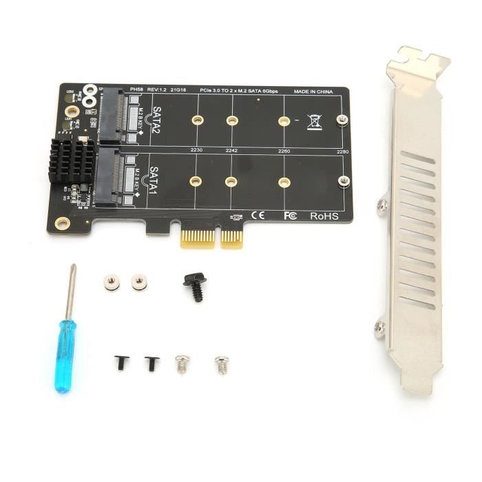 Qiilu M.2 SATA vers PCI-E JMB582 Carte adaptateur M.2 SATA vers PCI-E ...