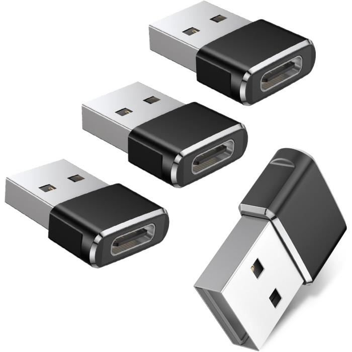 Adaptateur Usb Vers Usb C 4 Pack,Type C Femelle Usb A Mâle Convertir ...