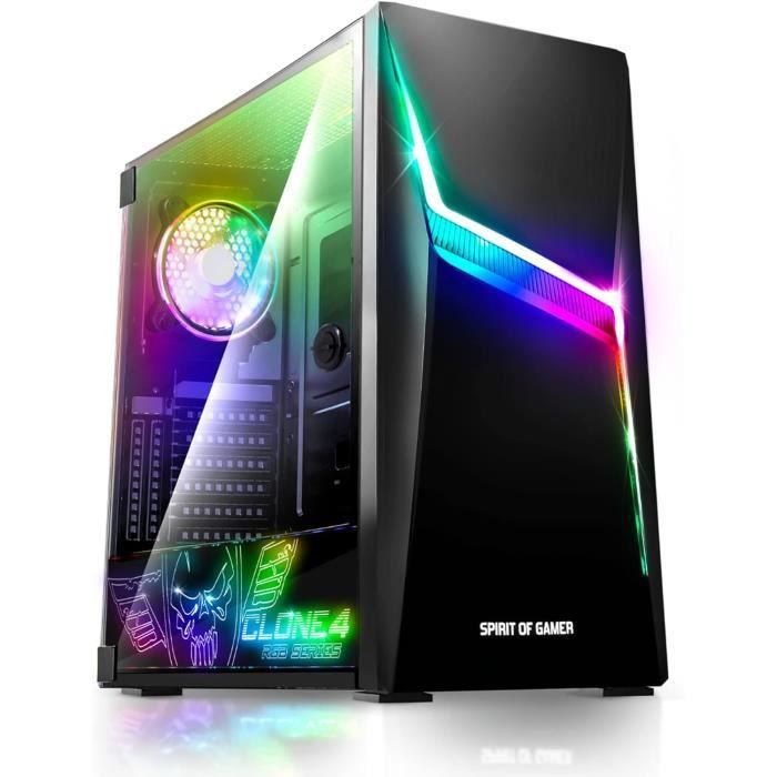 Clone 4 - Boitier Pc Gamer Rgb Avec Paroi Transparente En Verre Trempé ...