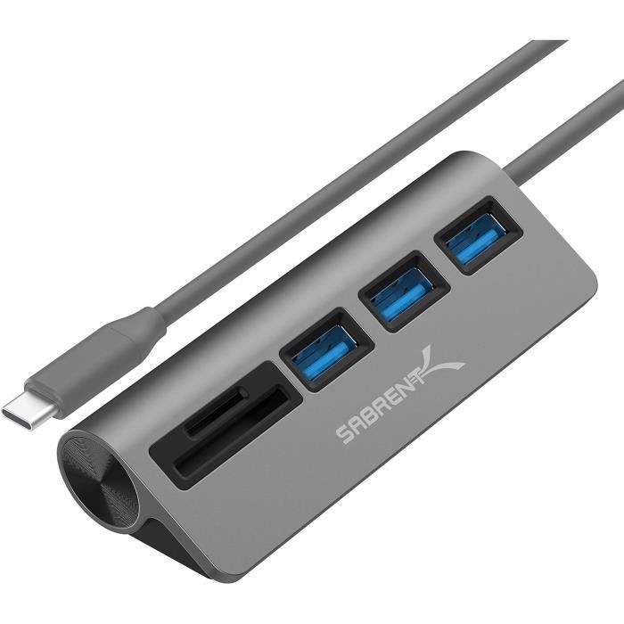 SABRENT hub USB c, Data hub avec 3 Port USB 3.2 Lecteur de Carte SD ...