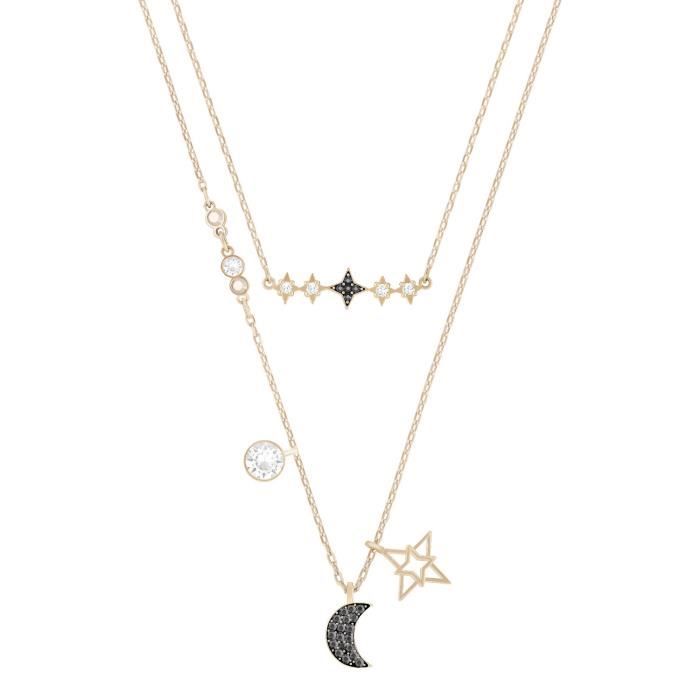 Collier - SWAROVSKI - Glowing Moon - Cristaux SWAROVSKI ELEMENTS - Noir ...