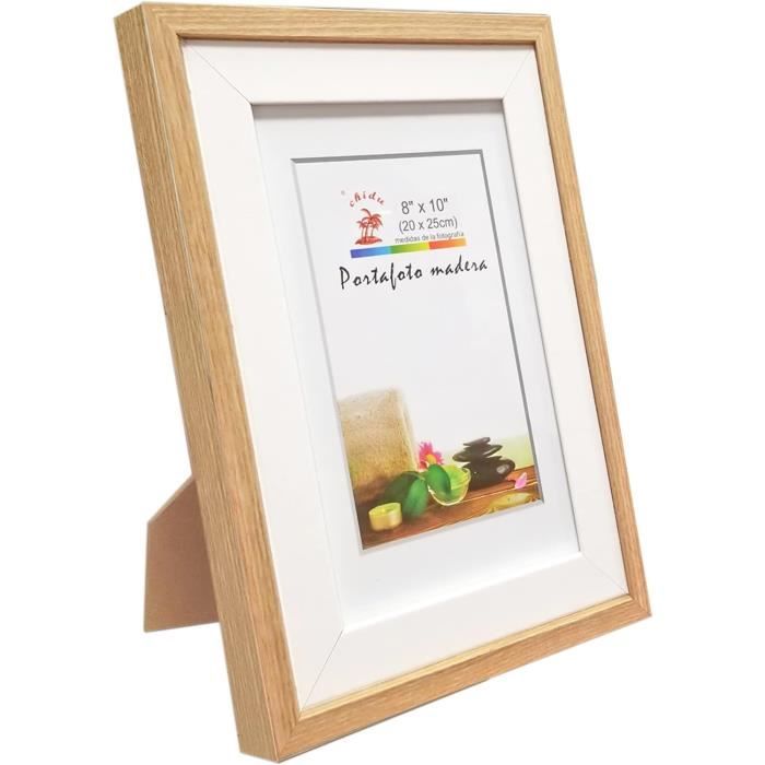 Cadre Photo Décoration 20 Cm X 25 Cm En Bois Avec Support De Pied Et ...