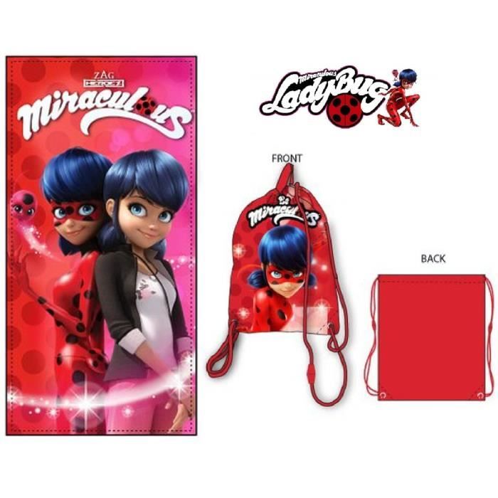 Ladybug Miraculous Serviette de Plage et Marinette + Sac de plage ...