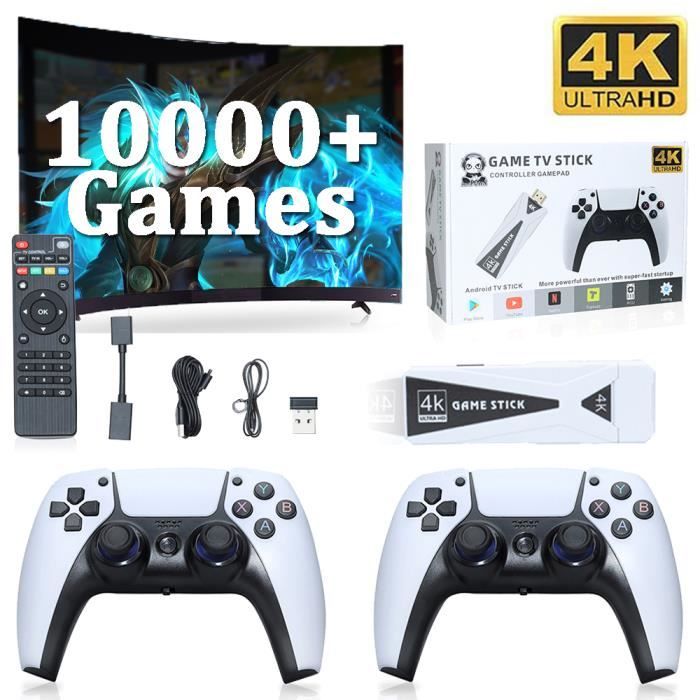 D90 32G 10000 Jeux - Console de jeu vidéo rétro 4K, manettes sans fil ...