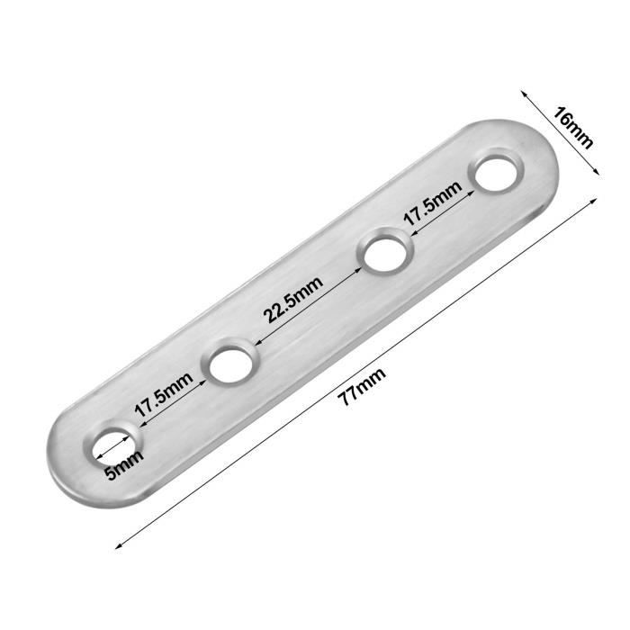 20 Pcs Fixation Droits Plats Plaques Équerre de Fixation Droit Plats en ...