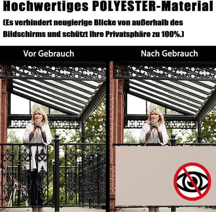 Cache Vue Balcon 1m70 Opaque Balcon Extérieur Résistant Aux Intempéries ...