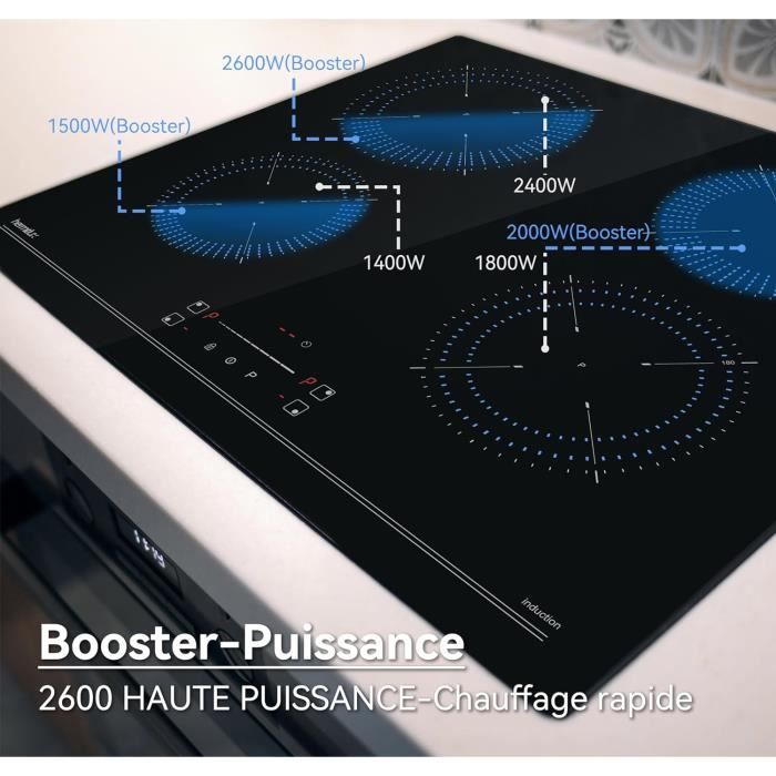 Table De Cuisson À Induction 60 Cm, Plaque De Cuisson Électrique Noire ...