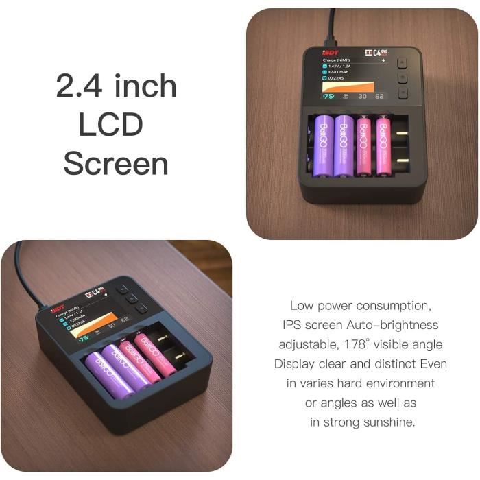 C4 Evo Chargeur De Batterie Rapide Intelligent Avec Écran Lcd Ips ...