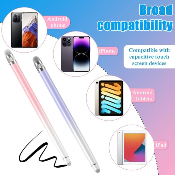 Lot de 2 Stylets pour Écrans Tactiles, Compatible iPhone/iPad/Tablette ...