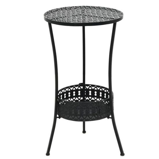 Table de bistro BDM - Table de Jardin et terrasse - Noir 40x70 cm Métal ...