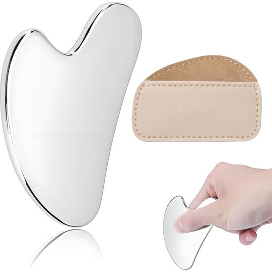 Gua Sha pour le visage, Gua Sha en acier inoxydable, massage du visage ...