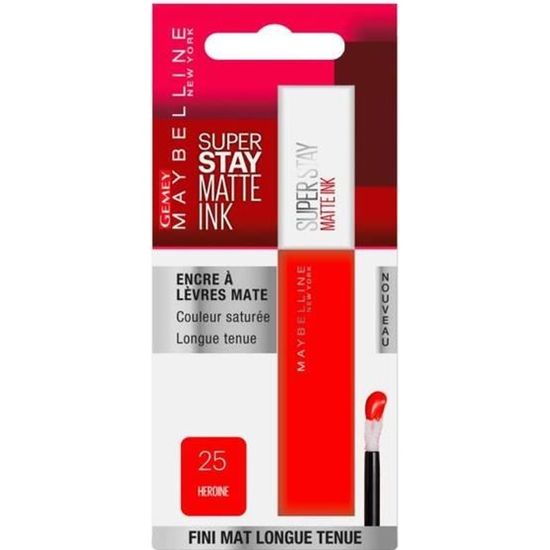 GEMEY MAYBELLINE Superstay Matte Ink Rouge à lèvre - 25 Heroine ...