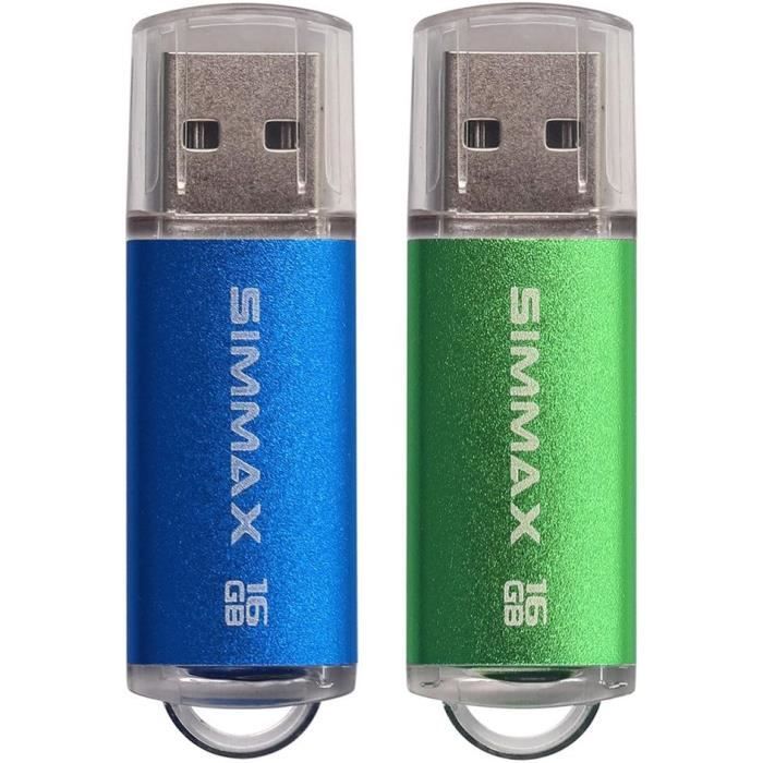 Clé USB 16 Go Lot de 2 Mémoire Stick USB 2.0 Flash Drive Pivotant ...