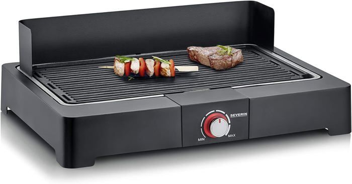Barbecue Électrique 2 200 W Avec Grille En Fonte D'Aluminium, Barbecue De Table Avec Pare-Vent ...