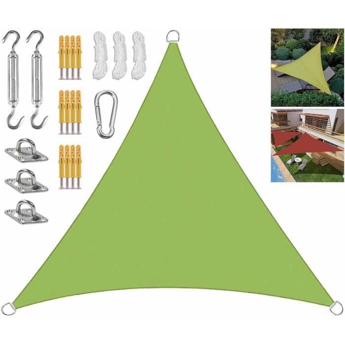 Voile de Soleil Triangle Vert - KIT DE FIXATION POUR VOILE D'OMBRAGE ...