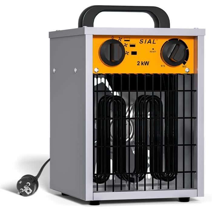 Chauffage Soufflant 2000 W - Industriel - Radiateur Électrique - Pour Chantier, Atelier Ou ...
