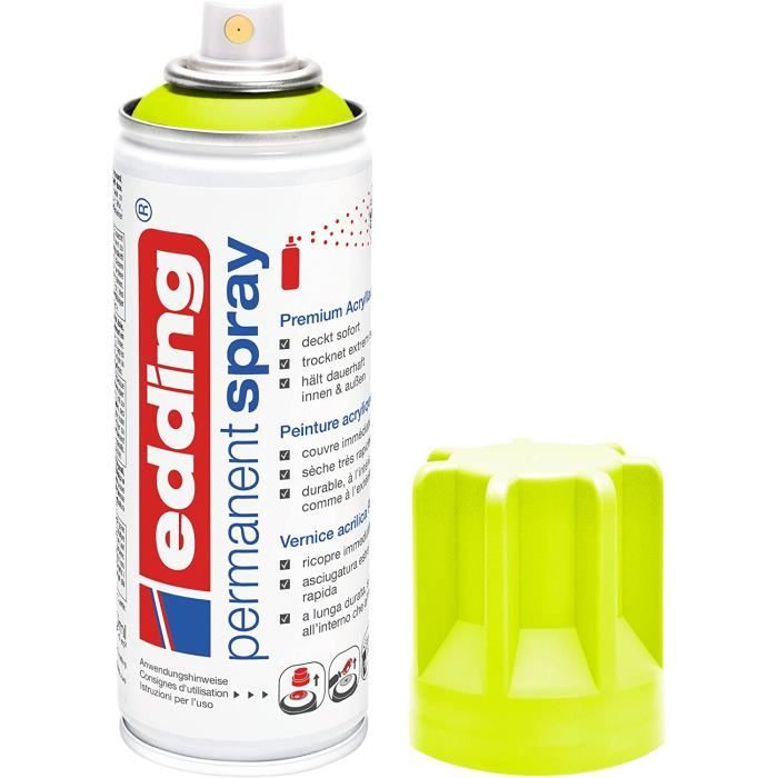 Spray permanent,jaune fluorescent mat,200ml,peinture acrylique pour ...