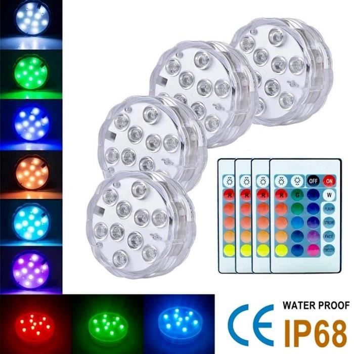 Lampe de Piscine Sous-Marine LED Veilleuse Étanche RVB Spa Bain À ...