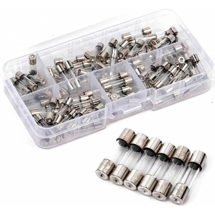 150 pièces 5x20mm fusibles en Verre à Coup Rapide Kit Assorti à Action Rapide, 0.1A 0.2A 0.25A 0 ...