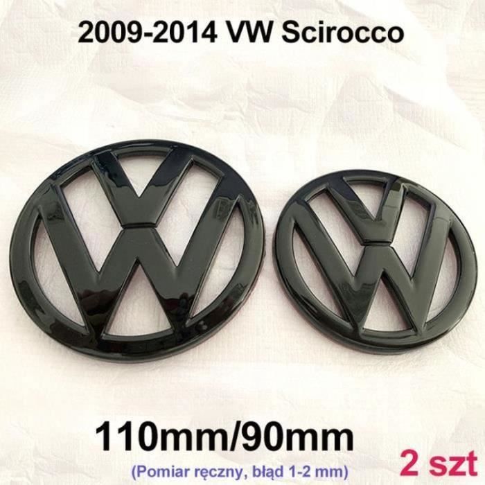 2x Insigne logo emblème avant 110mm -arrière 90mm Noir brillant ...