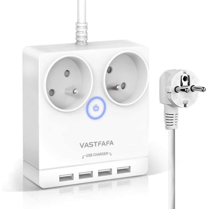 Mini multiprise 2 pour les prises de terre en plus, 4 usb multiprises ...