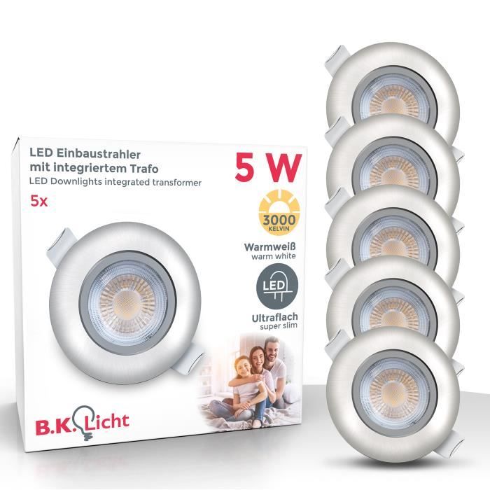 B.K.Licht lot de 5 spots LED à encastrer spots encastrables éclairage plafond lot de 5 ...