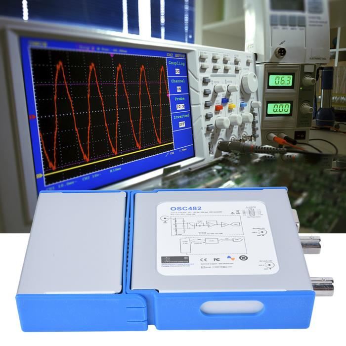 Oscilloscope numérique portable en métal et plastique PC USB OSC482L ...