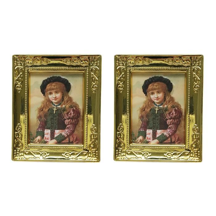 2pcs 1/12 Cadre de Photo Miniature en Résine Accessoires de Maison de ...