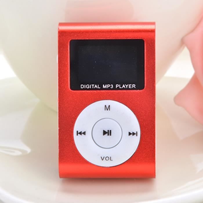 Mini MP3 Player rouge Clip USB FM Radio LCD Screen - Cdiscount TV Son Photo
