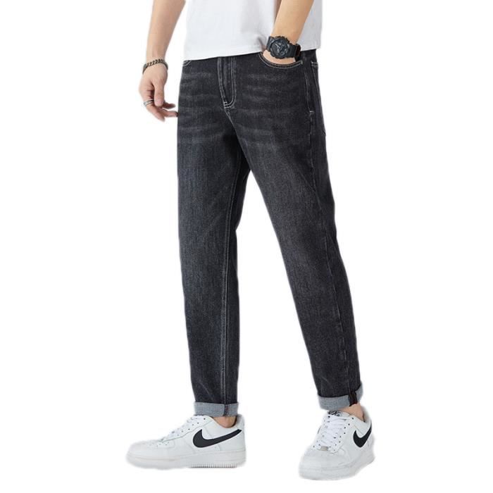 Jean Homme Casual 5 Poche Coupe Droite Effet délavé Taille standard ...