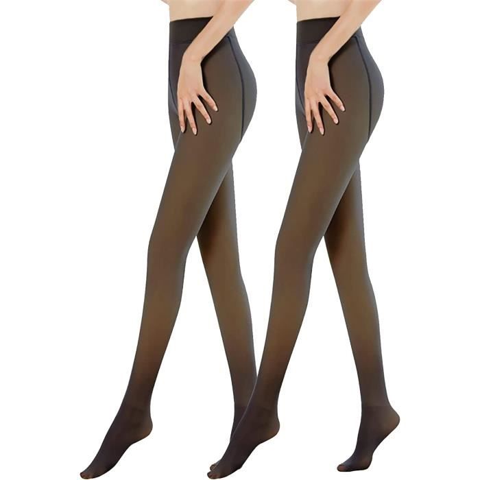 Collant Hiver Femme Polaire Extensibles Translucide Epais Chaud Slim Thermique Legging Taille ...