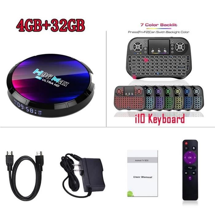 Décodeur Android TV avec lecteur multimédia Dean,H96 MAX,RK3528,13 ...