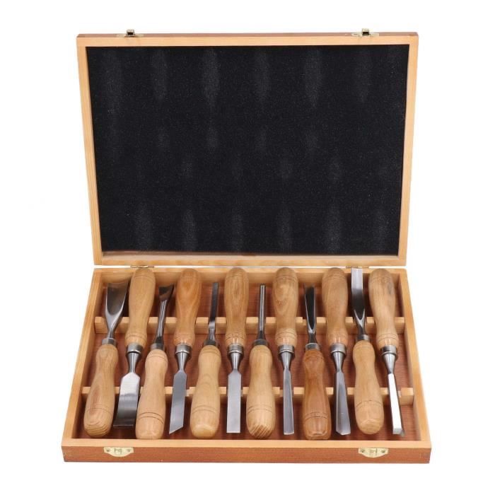 Shipenophy - Ensemble de ciseaux à sculpter 12 pcs outils de sculpture sur bois CRV lame manche ...