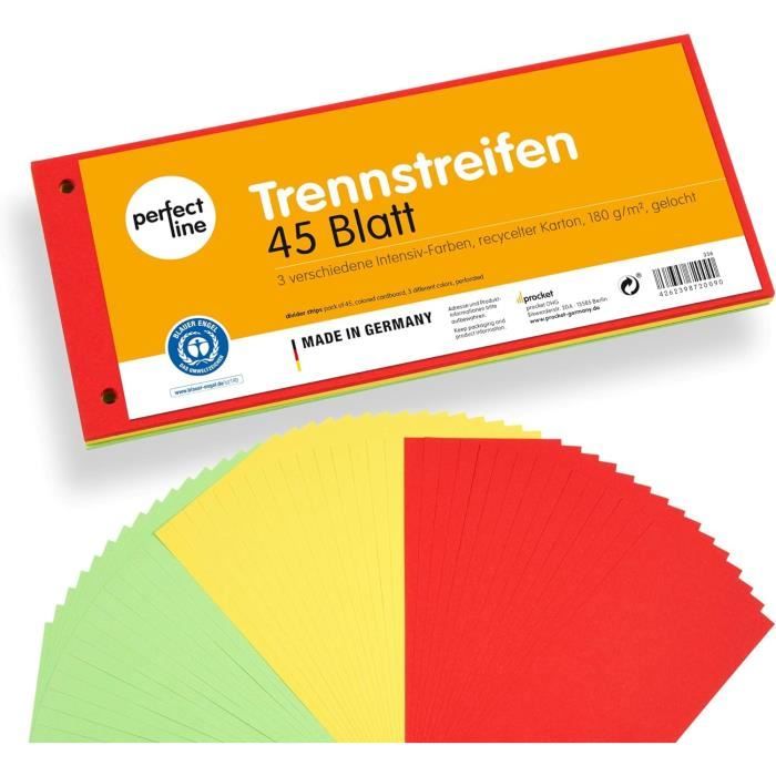 45 intercalaires pour classeurs A4, intercalaires en carton recyclé ...