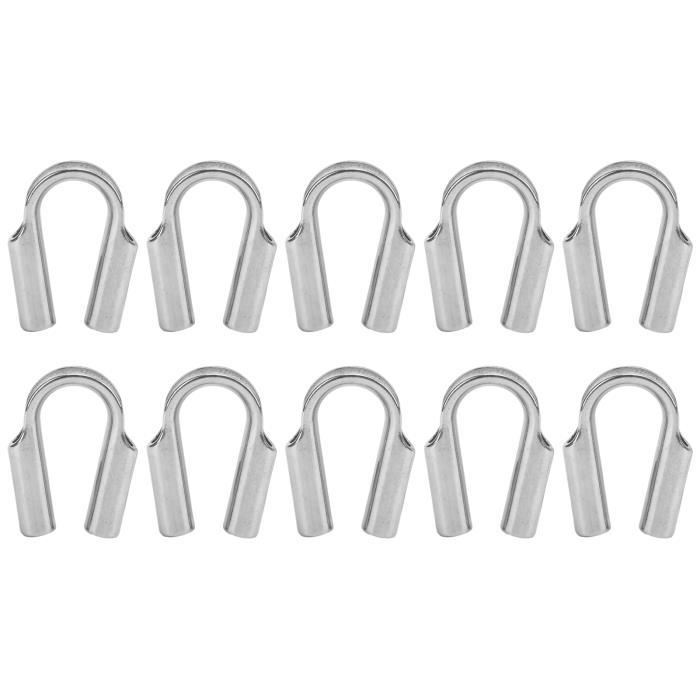 Tbest Cosse de tube 10 pièces dé à coudre en acier inoxydable 304 corde ...
