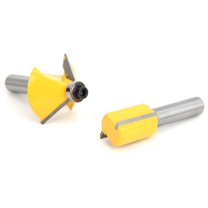 JIA 12 Pcs Routeur Bit Jaune Carbure Cimenté Travail Du Bois Fraise Kit ...