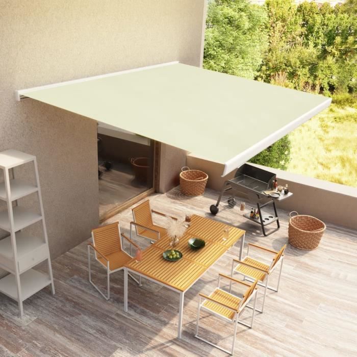 VidaXL Store à cassette motorisé 400x300 cm Crème 3052660 - Cdiscount ...