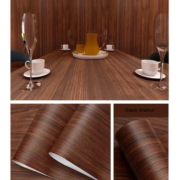 Papier peint,Black Walnut-3M x 40CM--Papier Peint Auto-adhésif En Pvc ...
