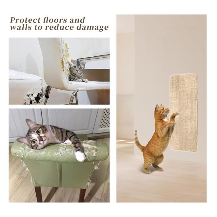 3 Pièces Tapis griffoir pour Chat,50x25cm,Antidérapant Griffoir Chat ...
