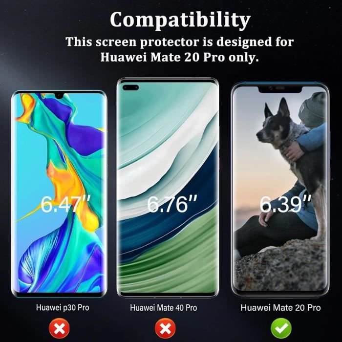 Verre Trempé Pour Huawei Mate 20 Pro 3+2 Piezaspack Plein Écran Incurvé ...