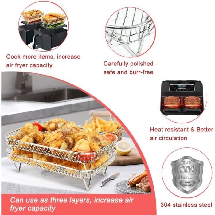 Grands Supports De Friteuse À Air, En Acier Inoxydable 304 Avec Clip, Accessoires Pour Friteuse ...