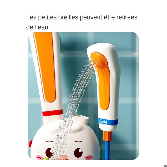 Jouet de bain bébé lapin arroseur électrique, douchette multifonctions ...