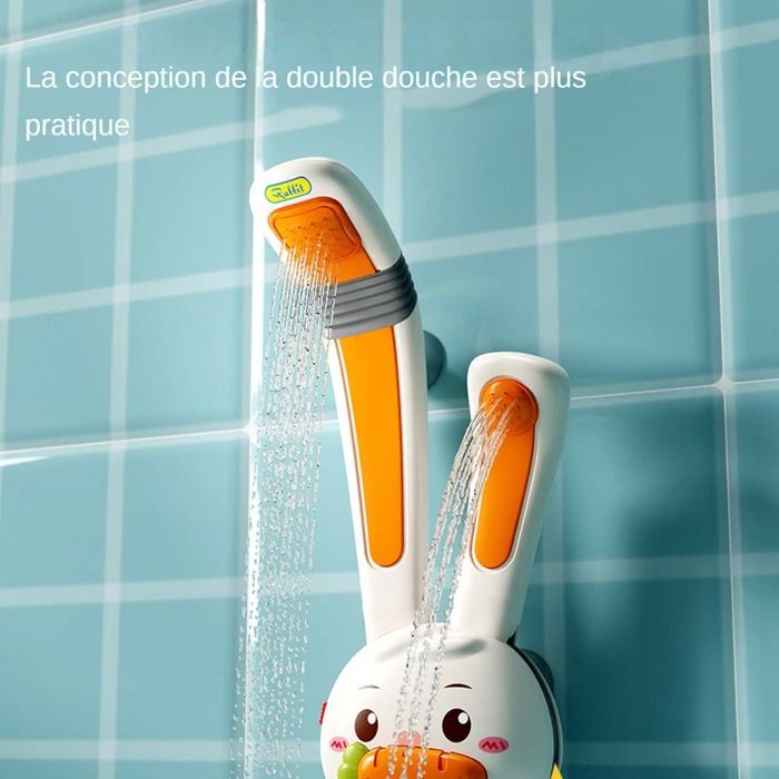 Jouet de bain bébé lapin arroseur électrique, douchette multifonctions ...